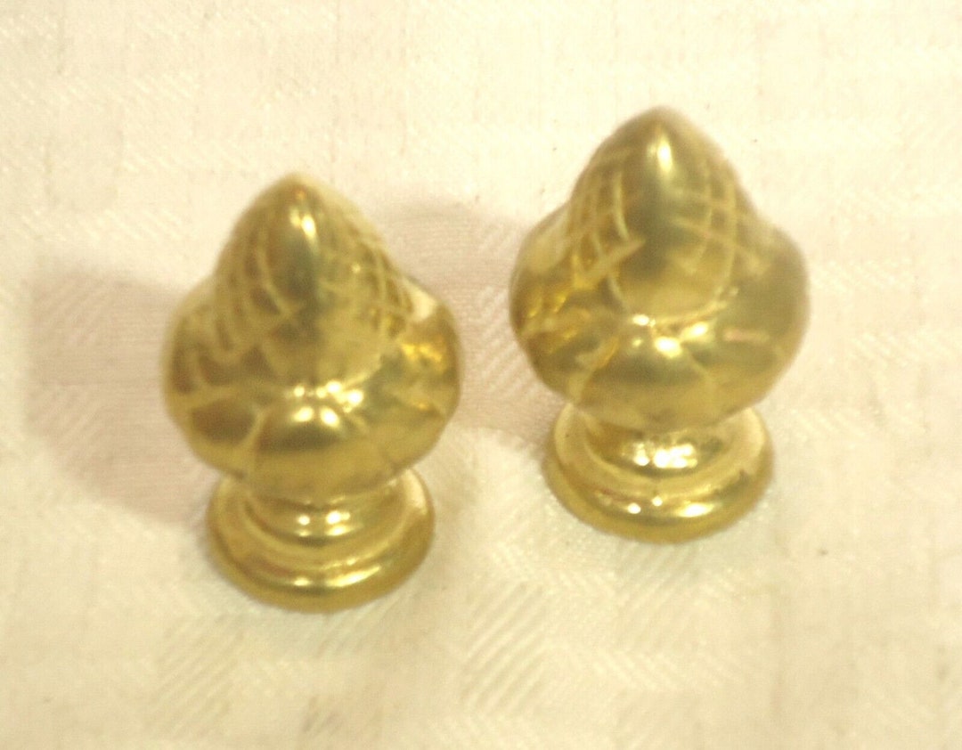 2 Vintage Solid Brass Acorn Finials 1 3/8 - Etsy