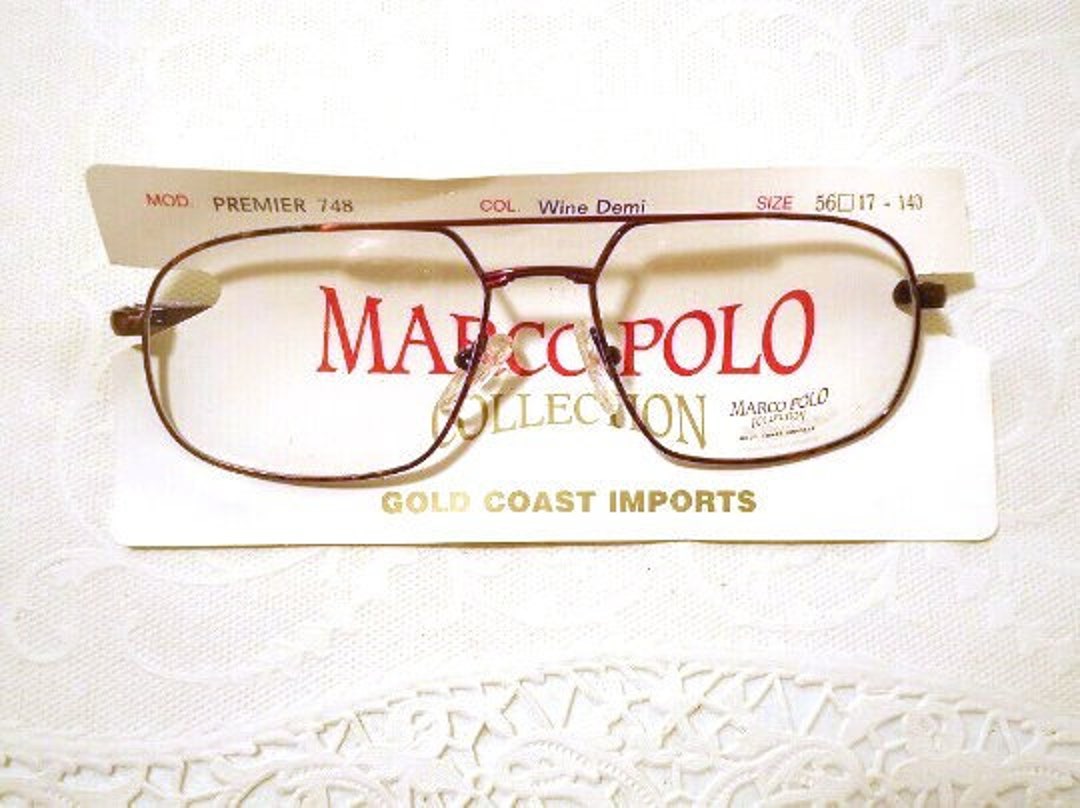 Vintage Marco Polo Large Eyeglass Frames Demi Wine 56 17 140 Etsy