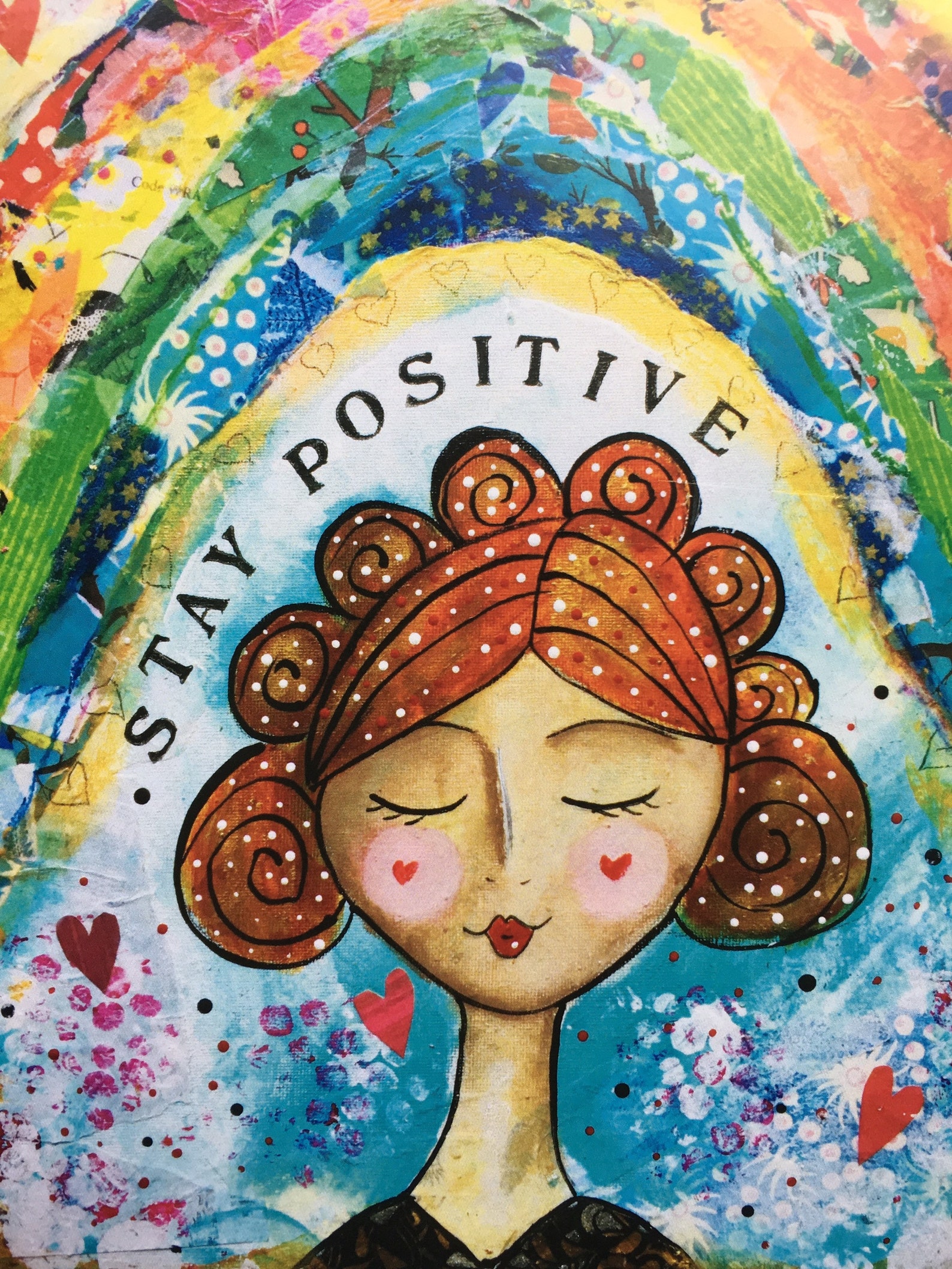 Set of Blank Greeting Cards- 'stay Positive' Pack of 4 - Reassuring ...