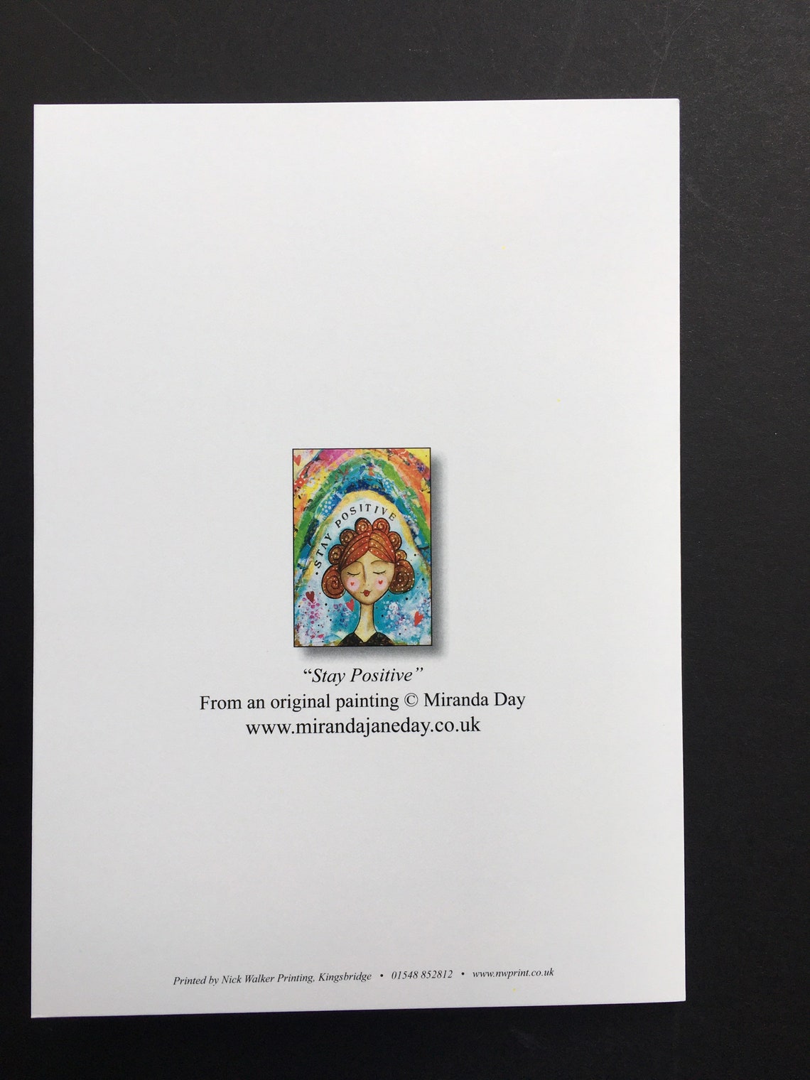 Set of Blank Greeting Cards- 'stay Positive' Pack of 4 - Reassuring ...