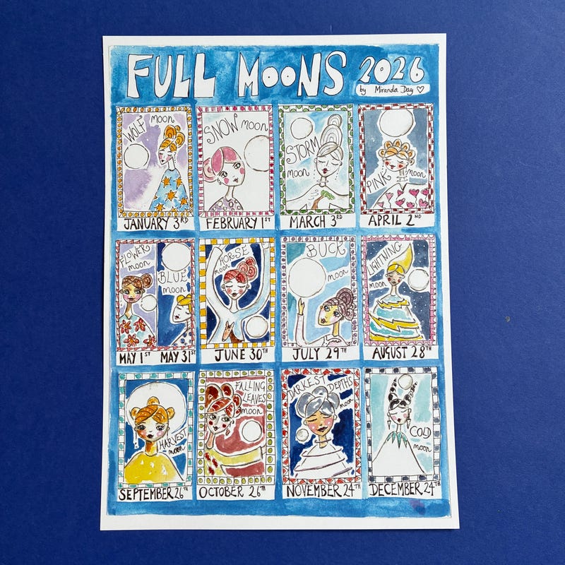 Full Moon 2026 Poster - Etsy UK
