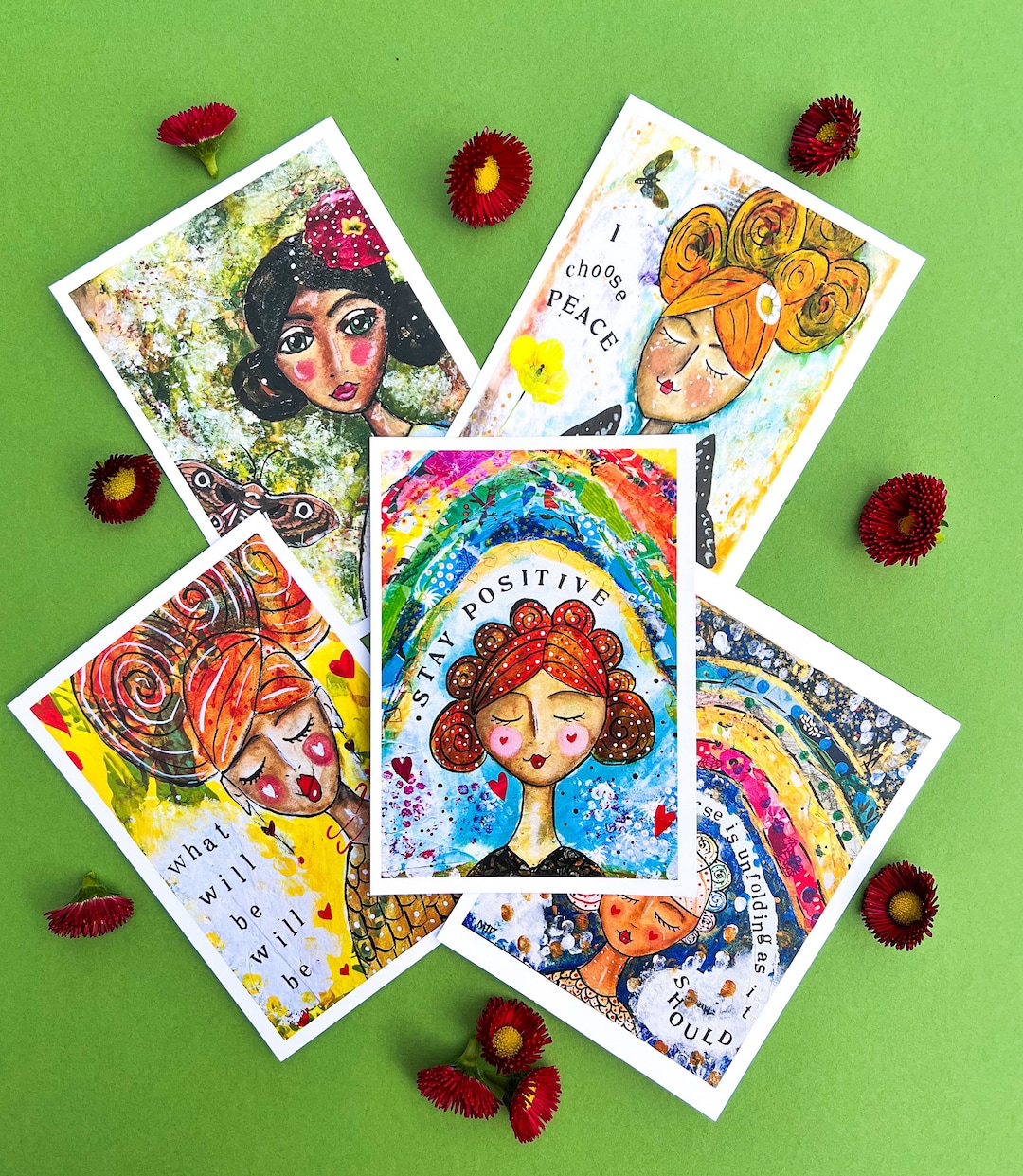 The Green Set - Positive Postcards - Affirmations - Uplifting ...