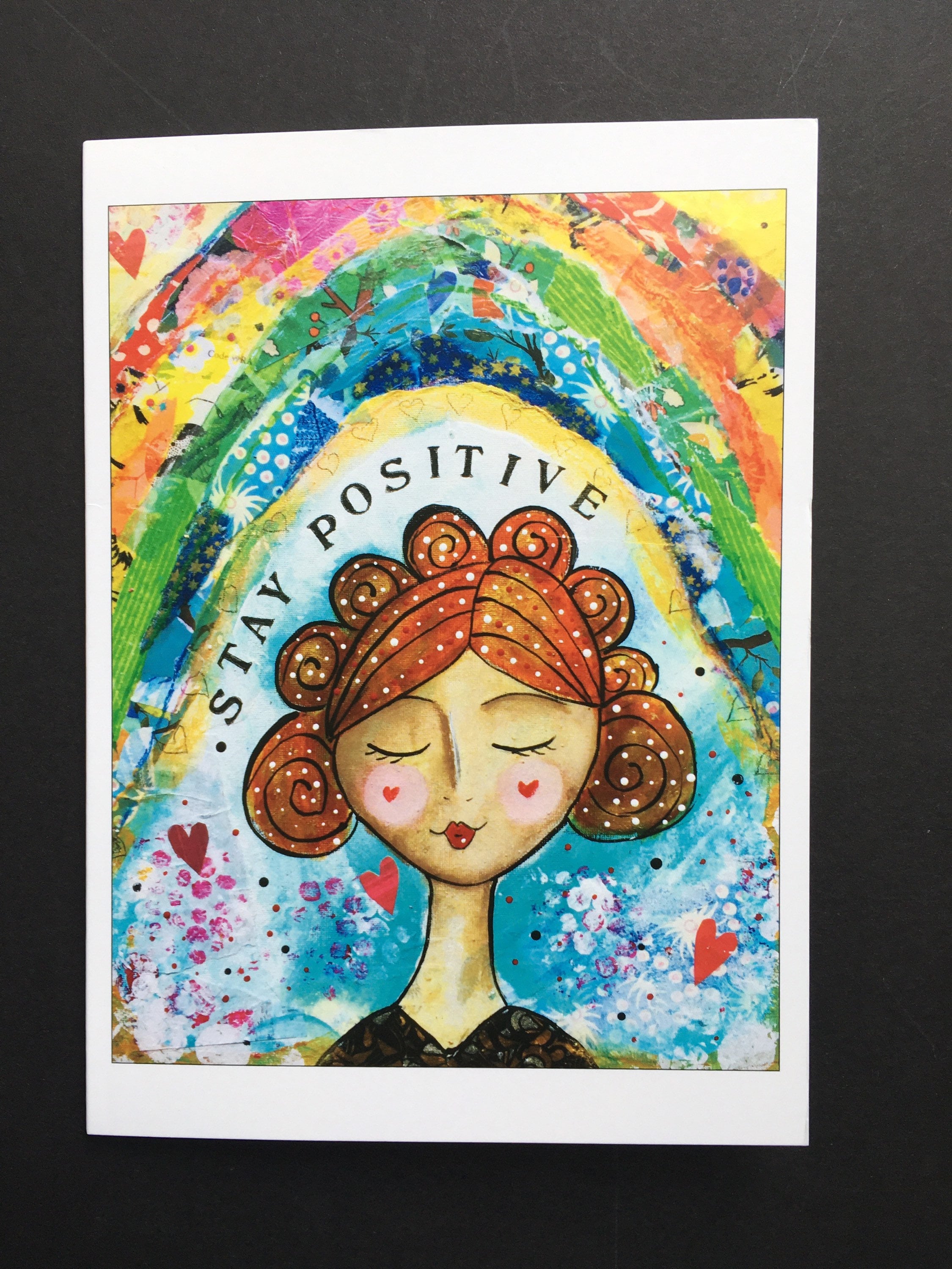 Set of Blank Greeting Cards- 'stay Positive' Pack of 4 - Reassuring ...