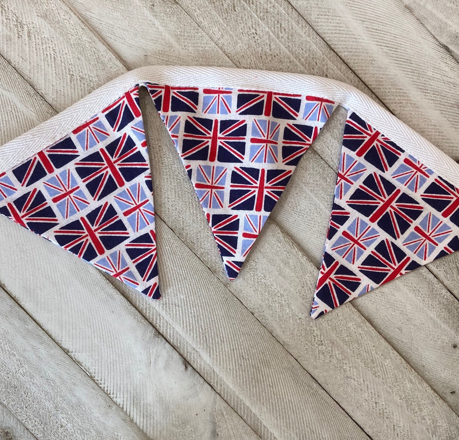 Union Jack Print Anglophile Mini Bunting Banner Garland - Etsy