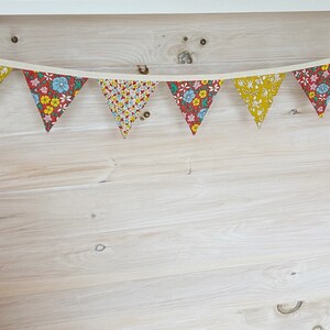 Woodland Walk Liberty Floral Print Cotton Mini Bunting Banner Garland ...