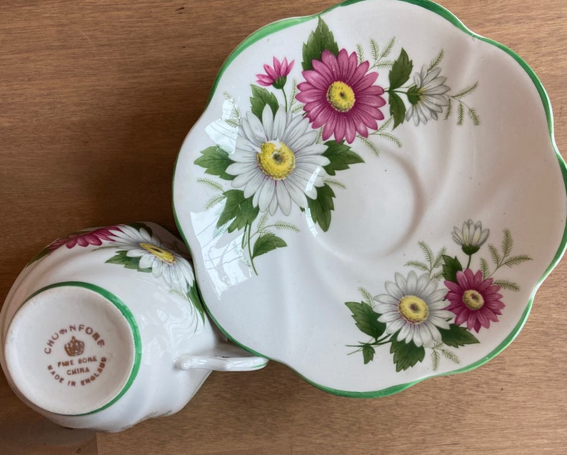 Vintage Crownford Daisy Fluted China Teacup Tier - Etsy