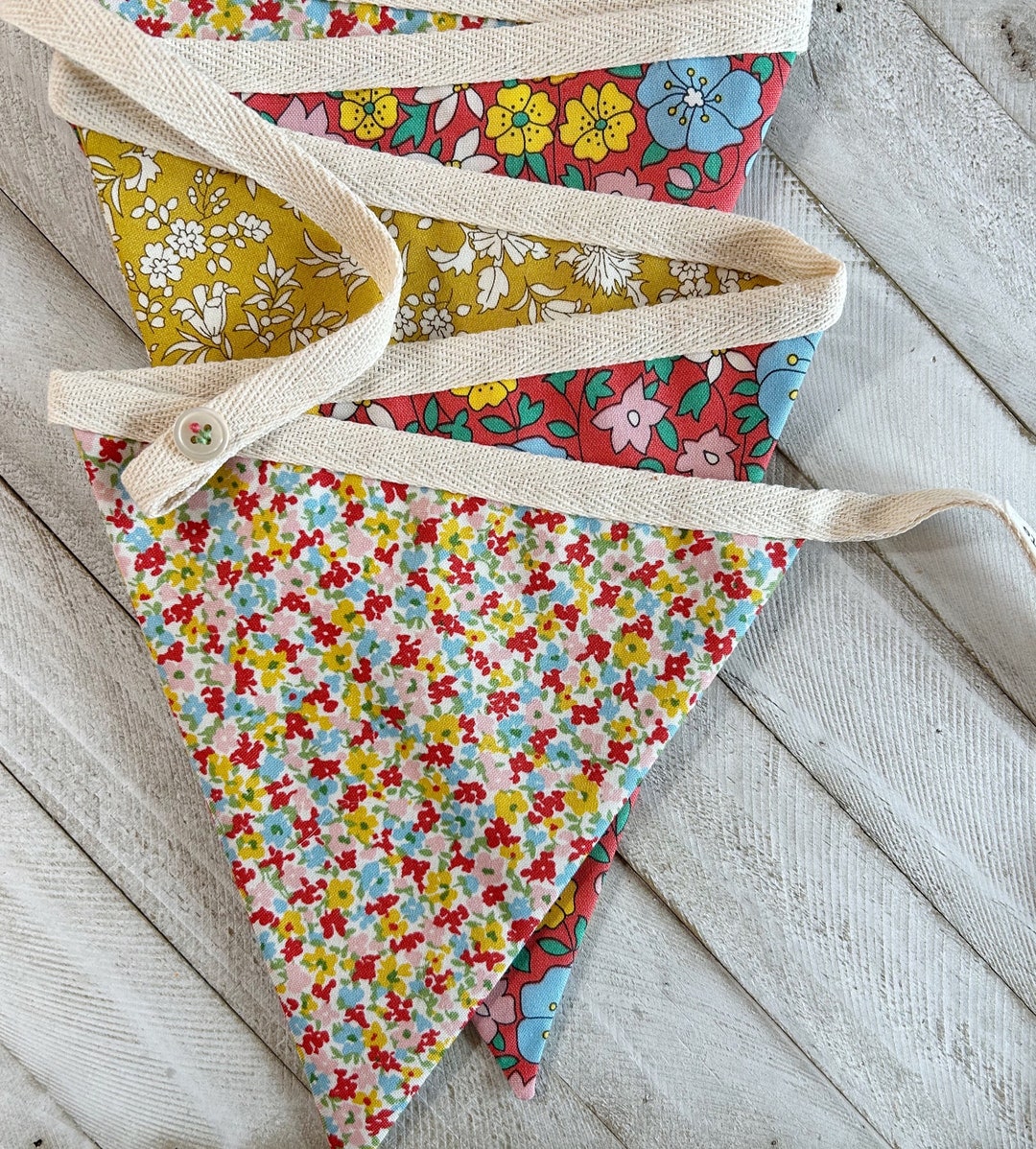 Woodland Walk Liberty Floral Print Cotton Large Bunting Banner Garland ...