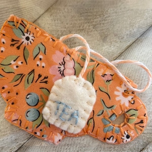 Teacup Bookmark : Garden Party Print Fabric and Felt Hand Stitched ...