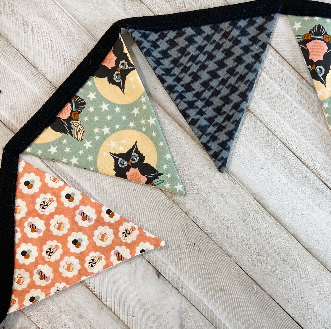 Owl-o-ween Halloween Mini Bunting Banner Garland - Etsy