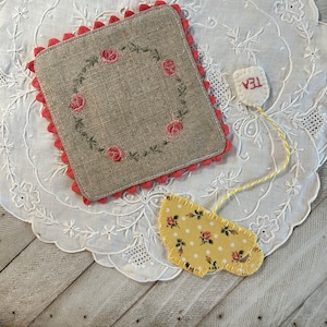 Rosebud Embroidered Oversized Mug Rug and Bookmark Gift Set Your Choice ...