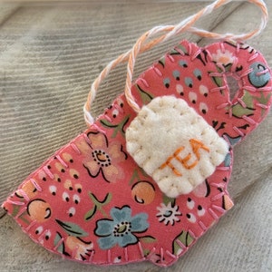 Teacup Bookmark : Garden Party Print Fabric and Felt Hand Stitched ...