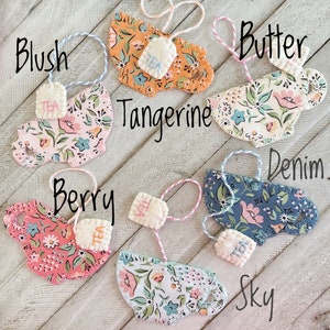 Teacup Bookmark : Garden Party Print Fabric and Felt Hand Stitched ...