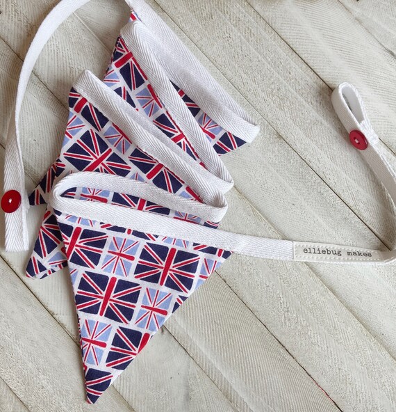 Union Jack Print Anglophile Mini Bunting Banner Garland | Etsy