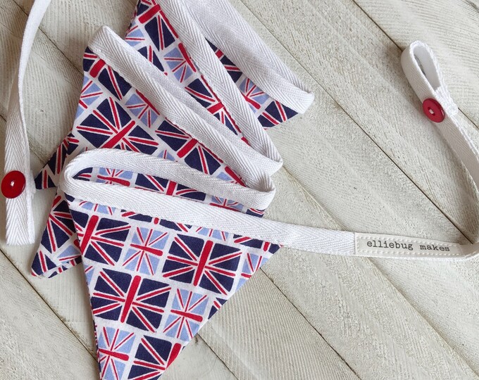 Union Jack Print Anglophile Mini Bunting Banner Garland - Etsy