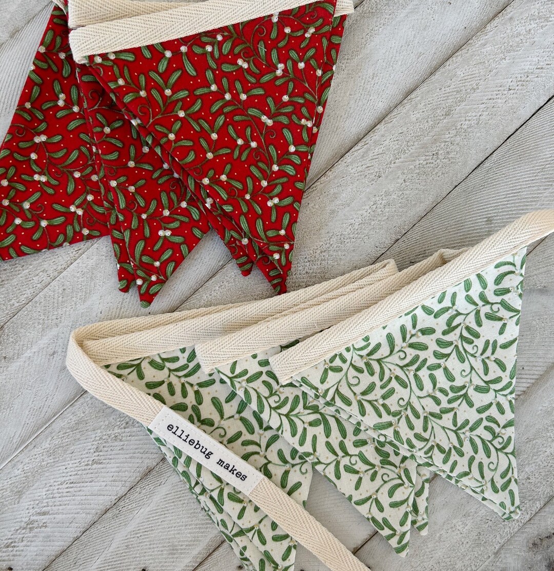 Mistletoe Banner Mini Bunting Garland - Your Choice of Color - Etsy