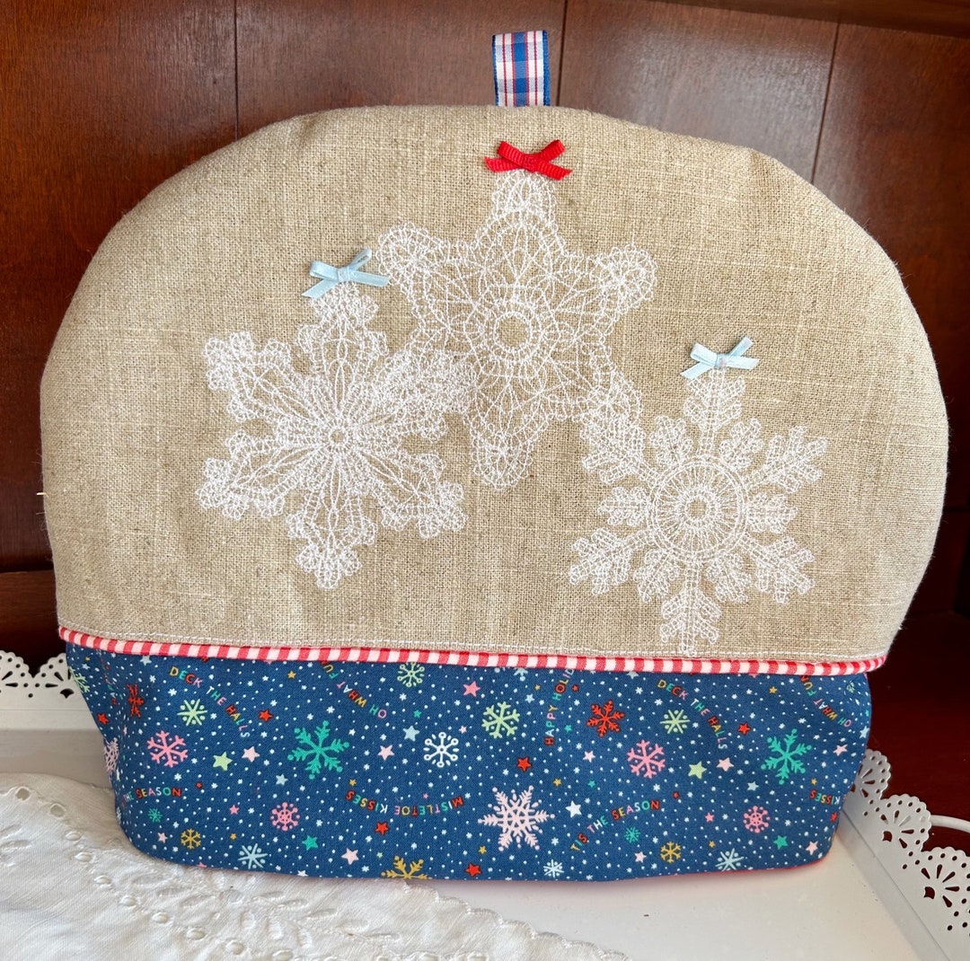 Snowflakes on Raw Linen Tea Cozy - Etsy