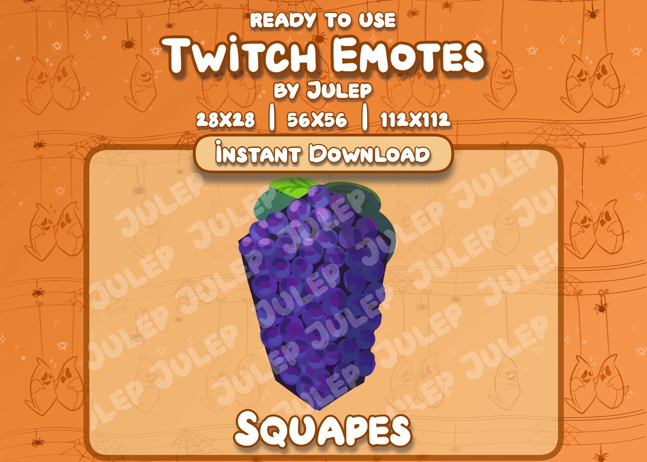 FFXIV Low Poly Grapes Squapes Emote Cute Twitch Emote Design - Etsy