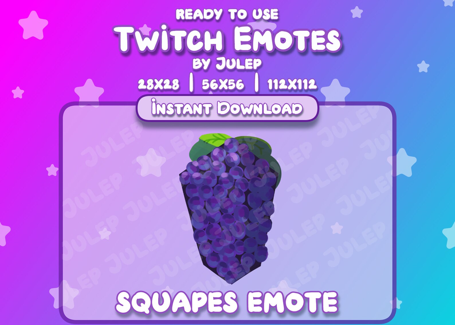 FFXIV Low Poly Grapes Squapes Emote Cute Twitch Emote Design | Etsy