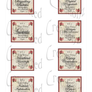 Printable Love Potion Labels 2 - Etsy