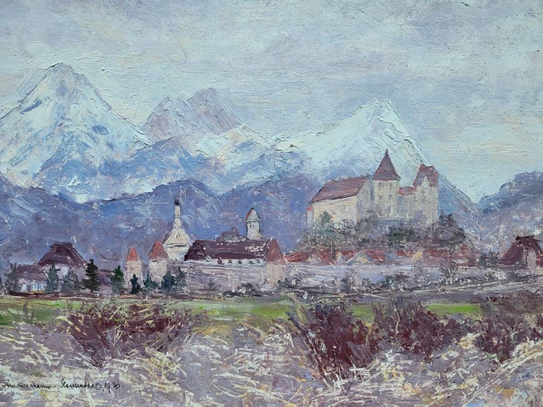 Ruenthal - Oil on Canvas Board, Ernst Reinhard Zimmermann - Etsy
