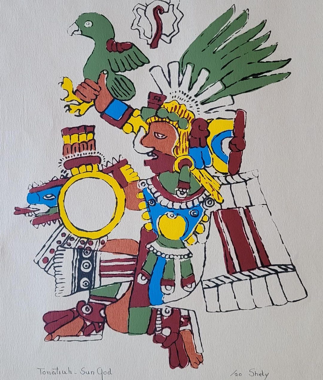 Tonatiuh - Sun God - Signed, Limited Edition Serigraph, Edith W Shely ...