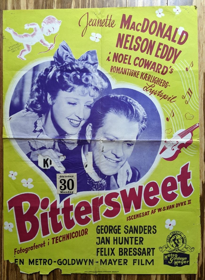 Bittersweet Original Danish Movie Poster, MGM - Etsy