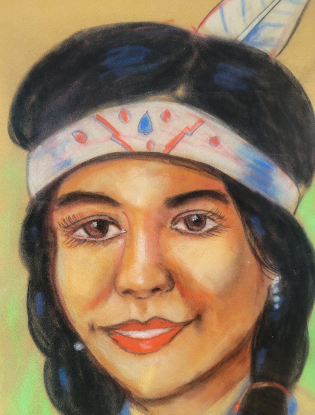 Ascended Master White Buffalo Calf Woman - Pastel on Paper, Stan ...