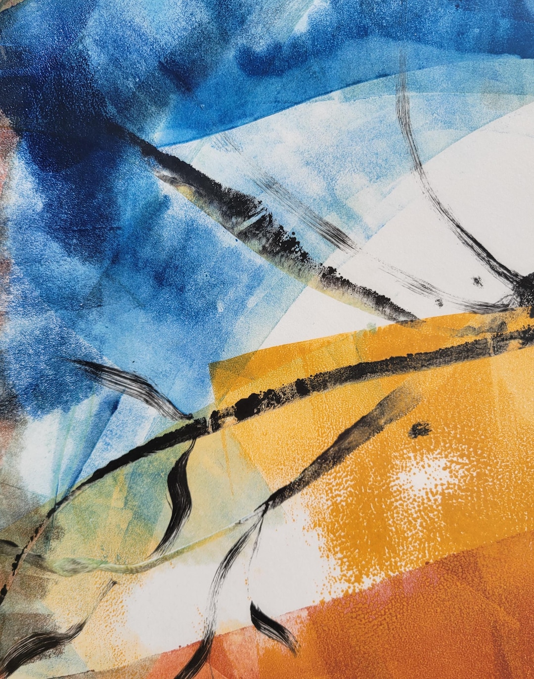 Nature Elements I - Monotype on Paper, Twyla Gettert - Etsy