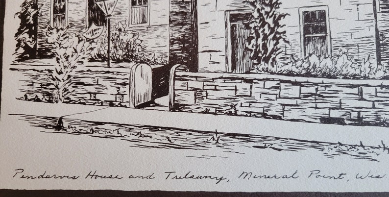 Pendarvis House and Trelawny, Mineral Point, Wis - Lithograph, Buddick ...