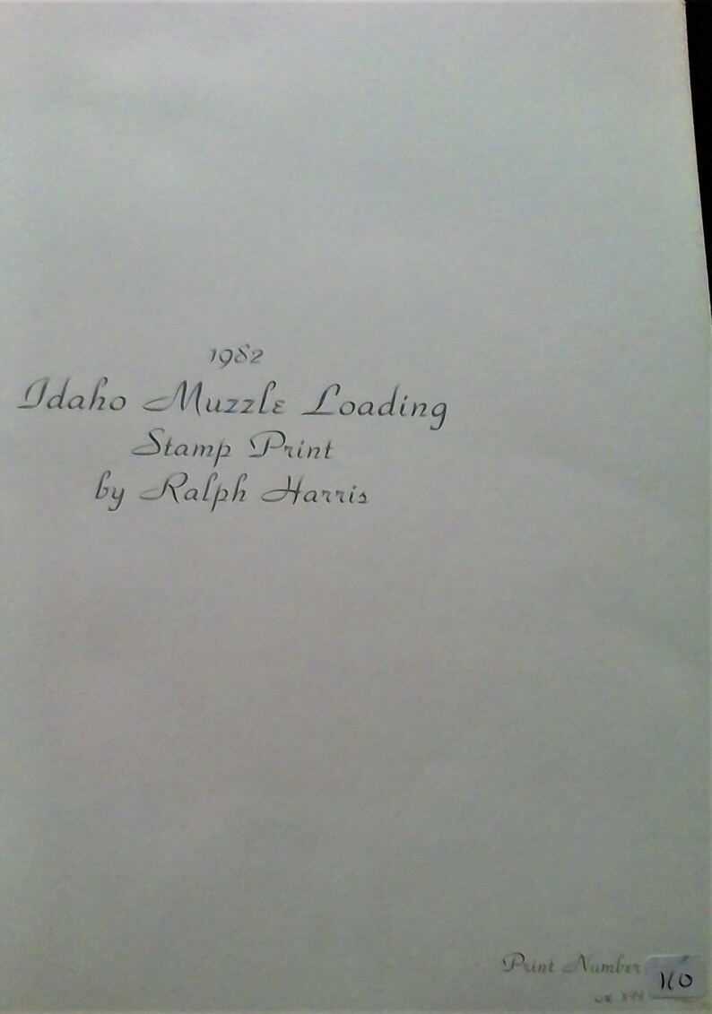 1982 Idaho Muzzle Loading Stamp & Print Signed Limited - Etsy