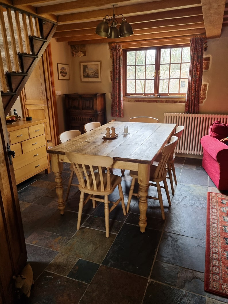 5ft/150cm Rustic Farmhouse Dining Table Custom Size Kitchen - Etsy