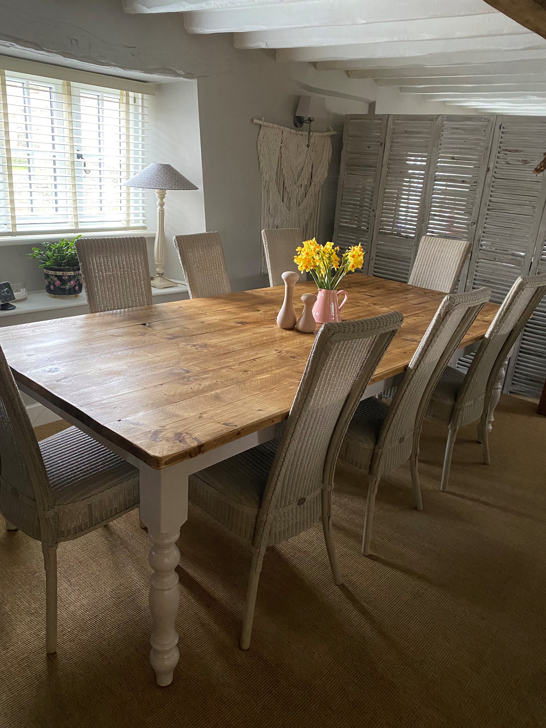 Rustic Farmhouse Table Dining Set With Benches Rustic | Etsy UK