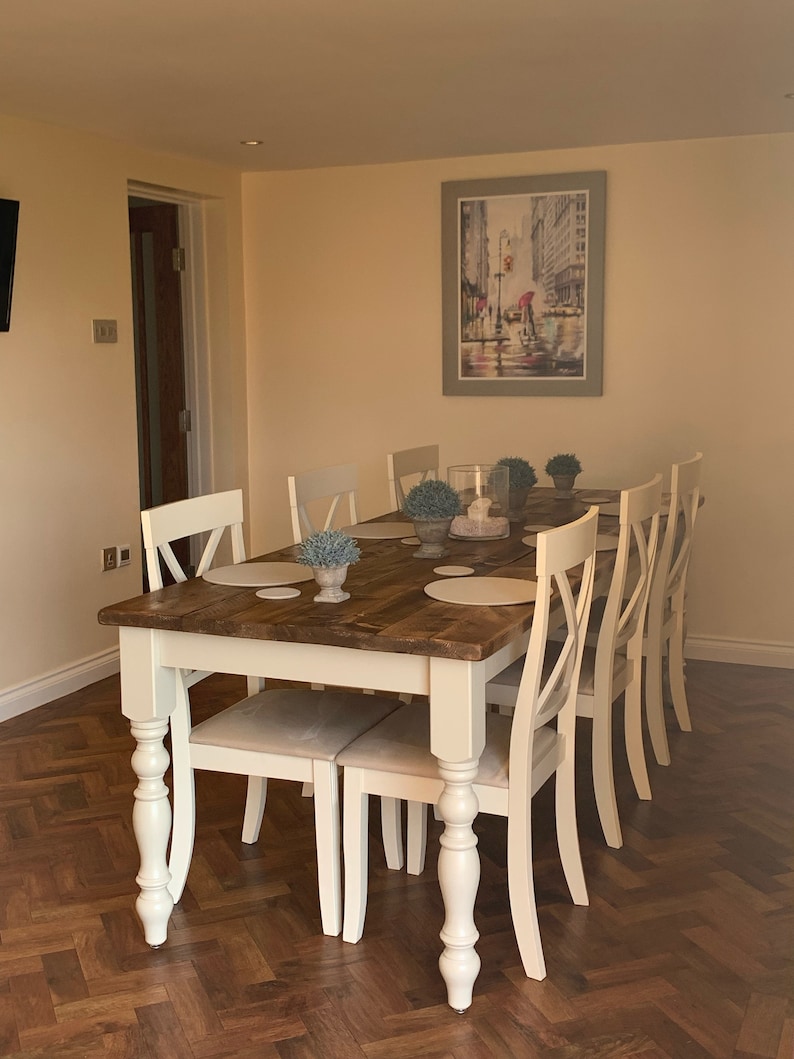 5ft/150cm Rustic Farmhouse Dining Table, Custom Size Kitchen Table ...