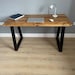 Timber Office Desk With Black Trapezium Legs - Custom Size Farmhouse ...