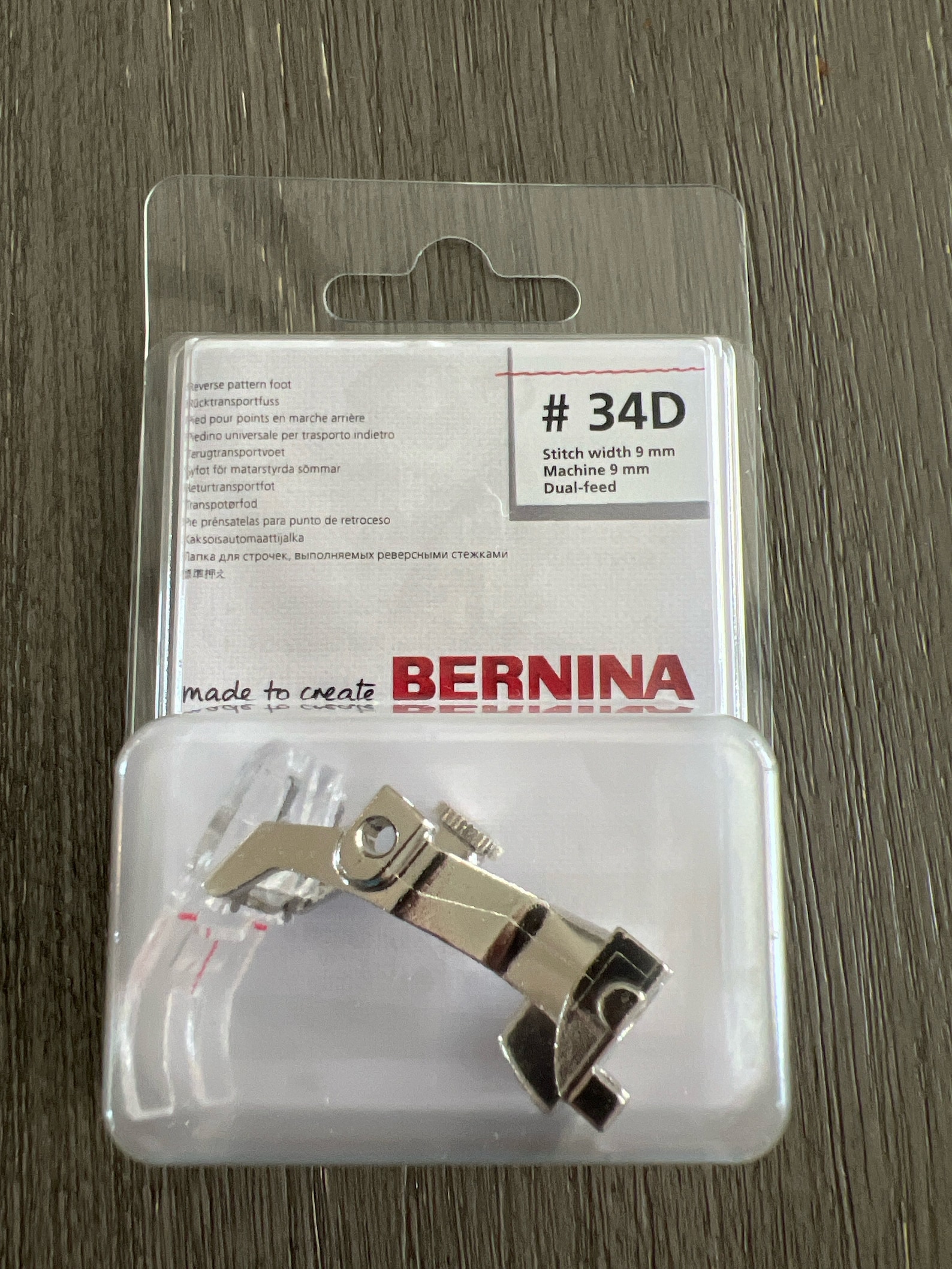 Bernina 34D Reverse Pattern Foot With Clear Sole for Dual Feed Machines ...