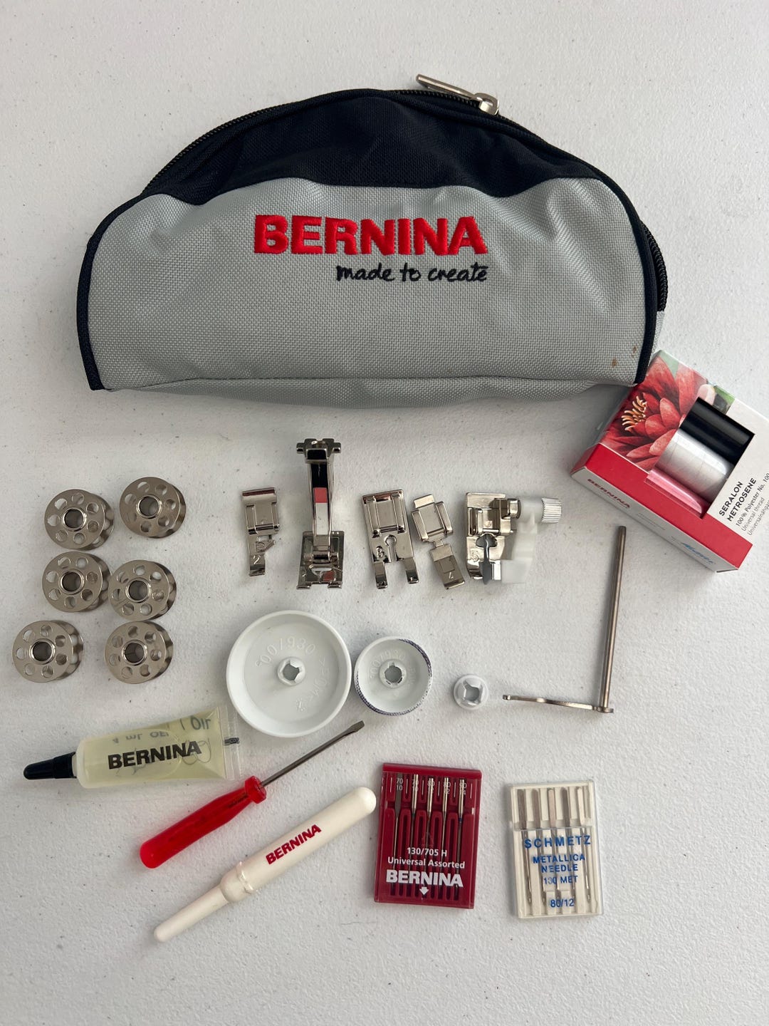 Bernina Accessories Box With Snap-on Feet Bobbins and Tools for Newer ...