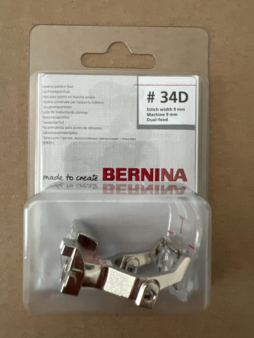 Bernina # 34D Reverse Pattern Foot With Clear Sole for Dual Feed ...
