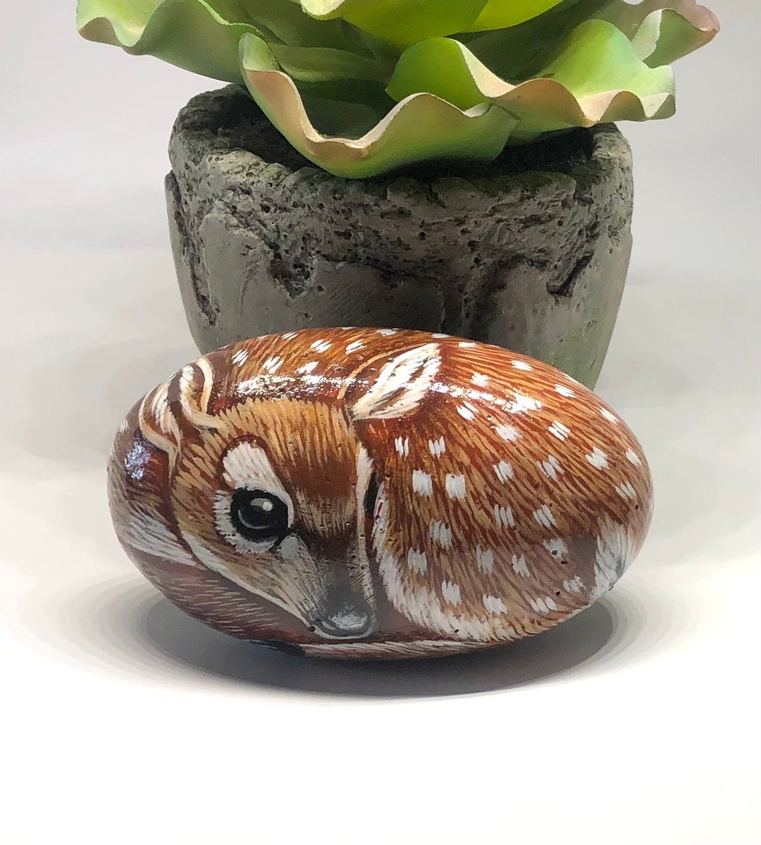 Fawn Painted Rock Unique Deer Painted Stones for Gift and - Etsy