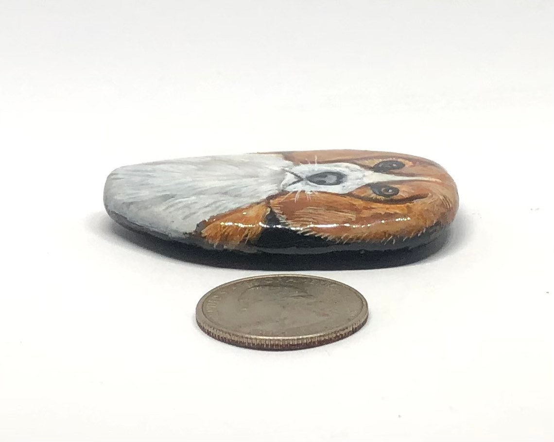 Small Beagle Painted Rock, Small Pocket Rock, Pet Portrait, Dog ...