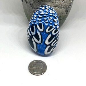 Blue Parakeet Painted Rocks for Gifts, Unique Painted Stone Gifts for ...