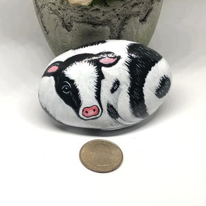 Cow Painted Rocks, Farm Animal Painted Stones for Home Decor, Christmas ...