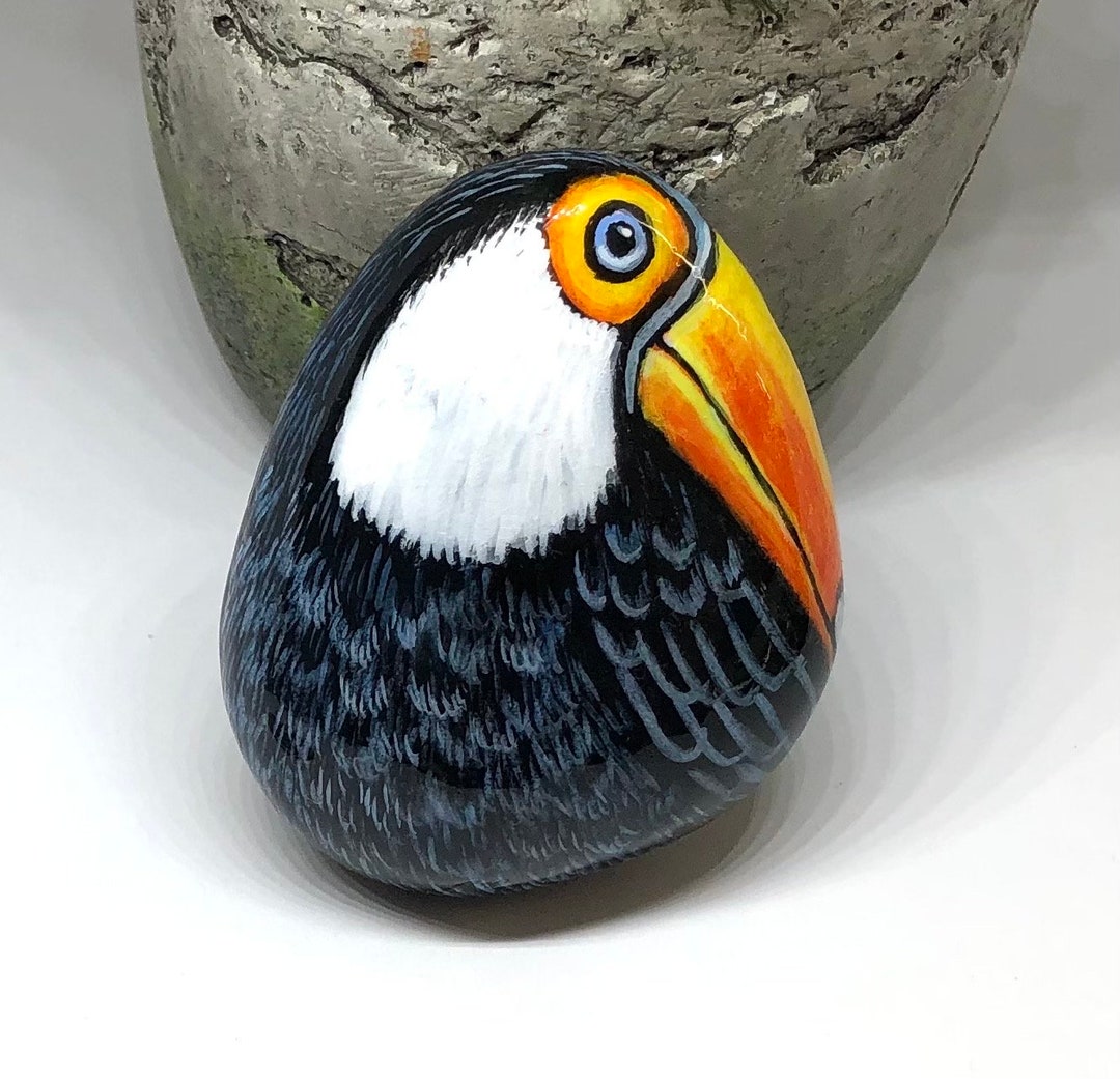 Another Small Toucan Painted Rocks, Unique Painted Stone Gifts for ...