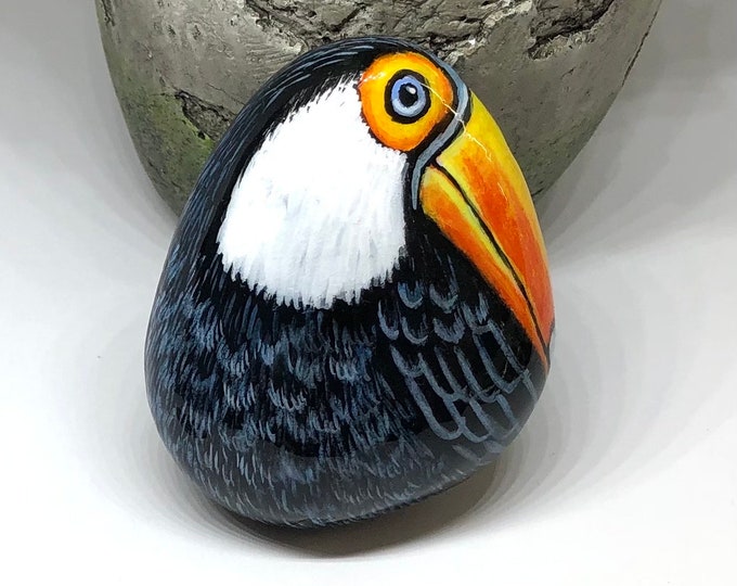 Another Small Toucan Painted Rocks, Unique Painted Stone Gifts for ...