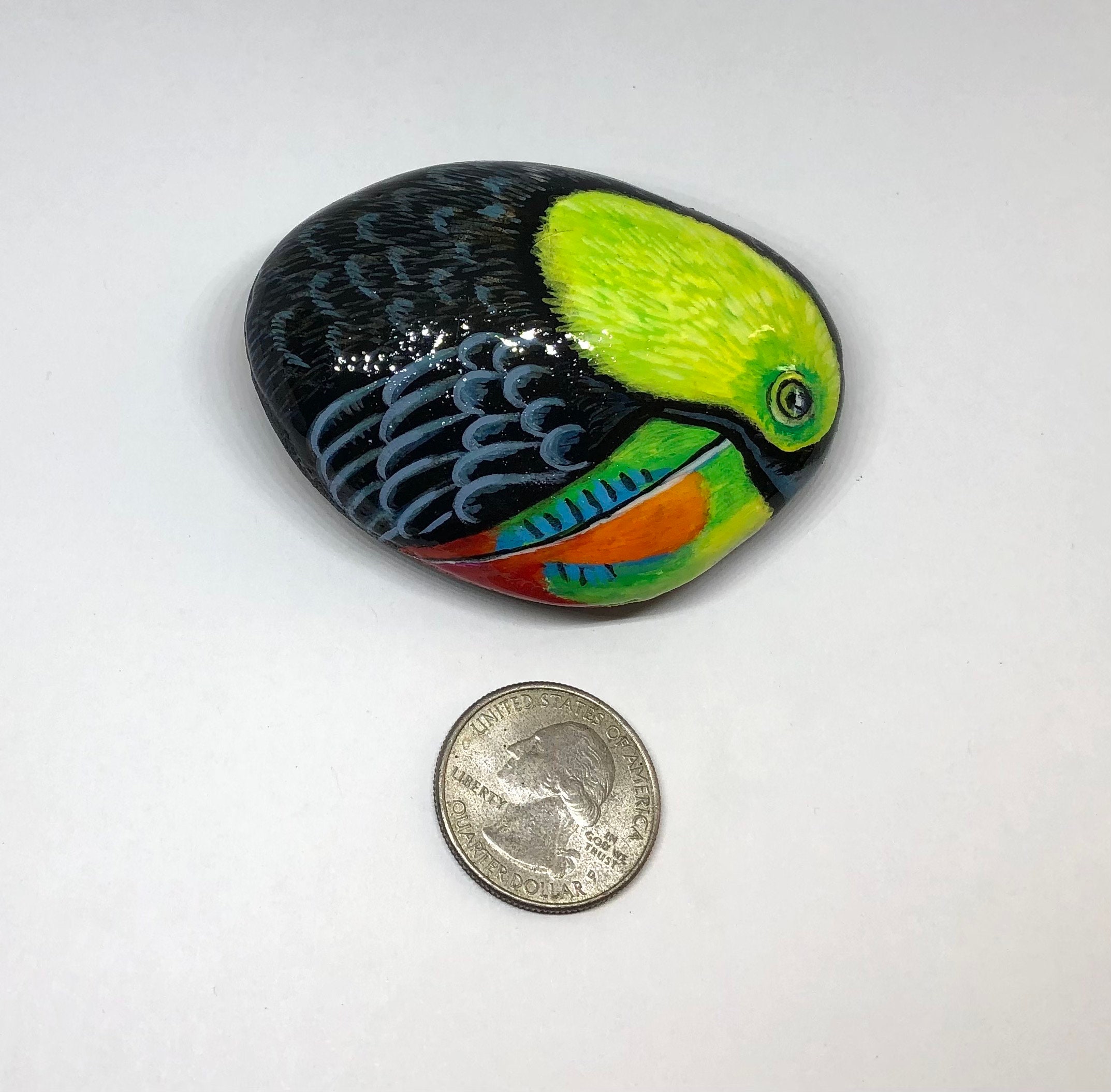 Small Toucan Painted Rocks, Unique Painted Stone Gifts for Bird Lovers ...