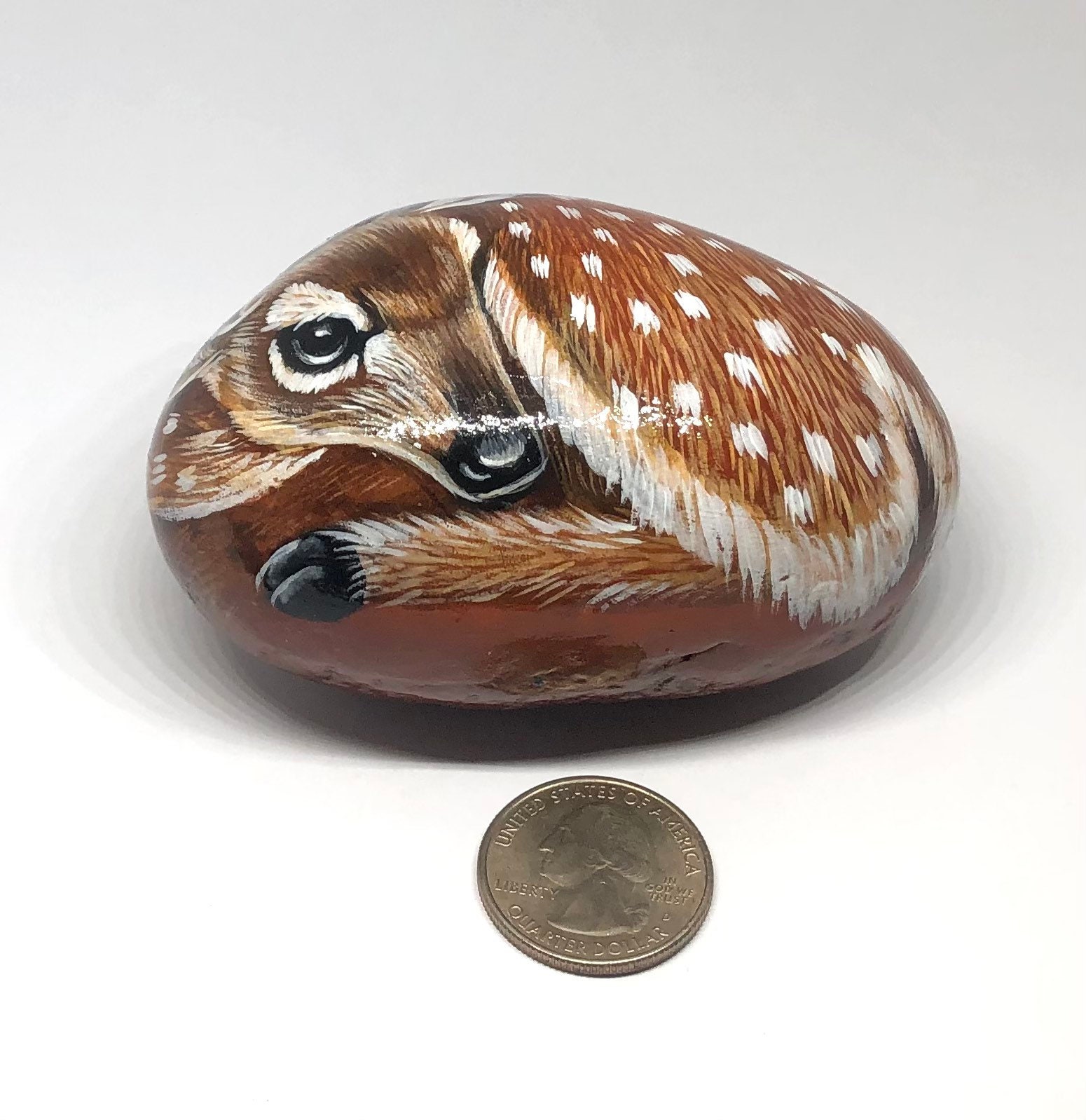 Fawn Painted Rock Unique Deer Painted Stones for Gift and - Etsy