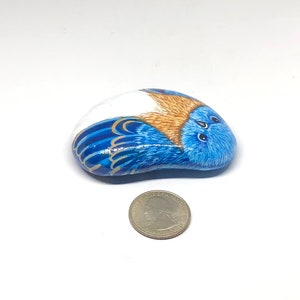 Hand Painted Cute Eastern Bluebird Painted Rock, Unique Painted Stone ...