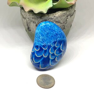 Hand Painted Cute Eastern Bluebird Painted Rock, Unique Painted Stone ...