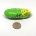 Green Parakeet Painted Rocks, Unique Painted Stone Gifts for Bird ...