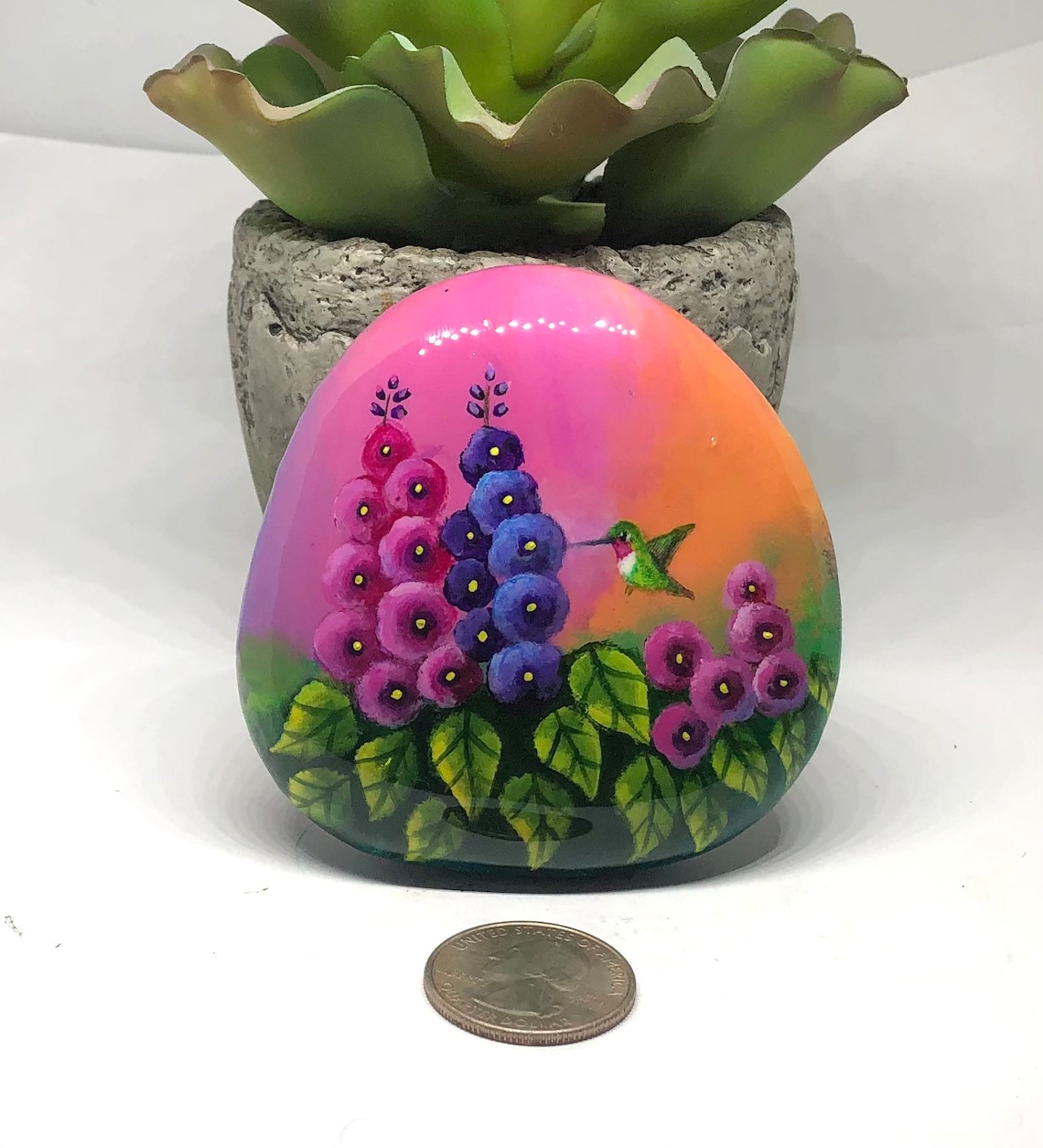 Hummingbird Painted Rocks for Gifts Mothers Day Gift Unique - Etsy