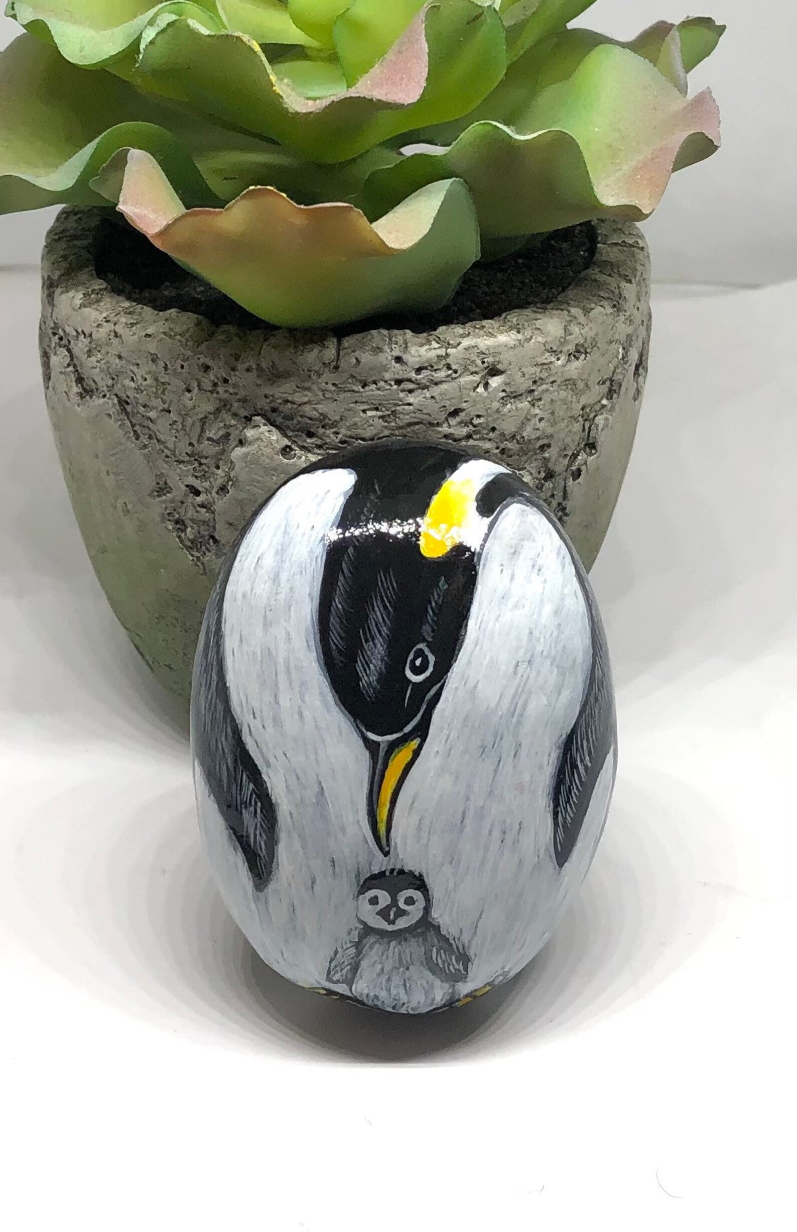 Penguin Painted Rock Unique Christmas Gifts for Animal Lovers - Etsy